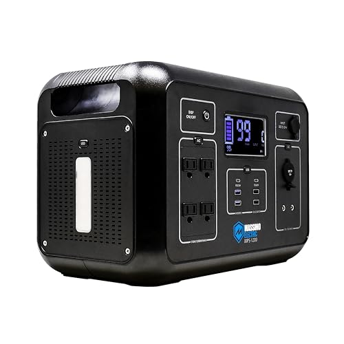 Portable Power Station | Massimo Back up Battery with Built-in AC/DC/USB Outlets| CPAP Power Supply, Solar Generator (Solar Panel Not Included) (1200W)