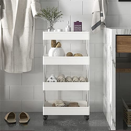 SLNFXC Thicker Material Multi-Layer Storage Cart Rolling Bathroom Organizer Household Rack Mobile Shelf