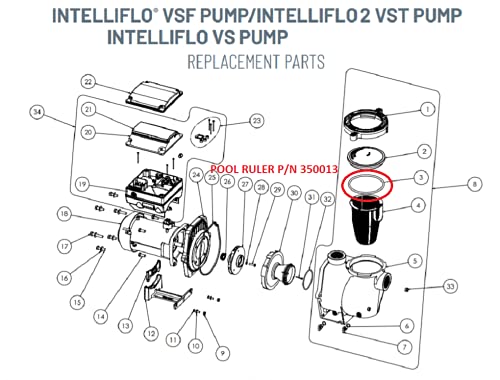 Pool Ruler 350013 Pentair Pump Lid O-Ring 2 Pack + Lubricant - IntelliFlo, WhisperFlo, More