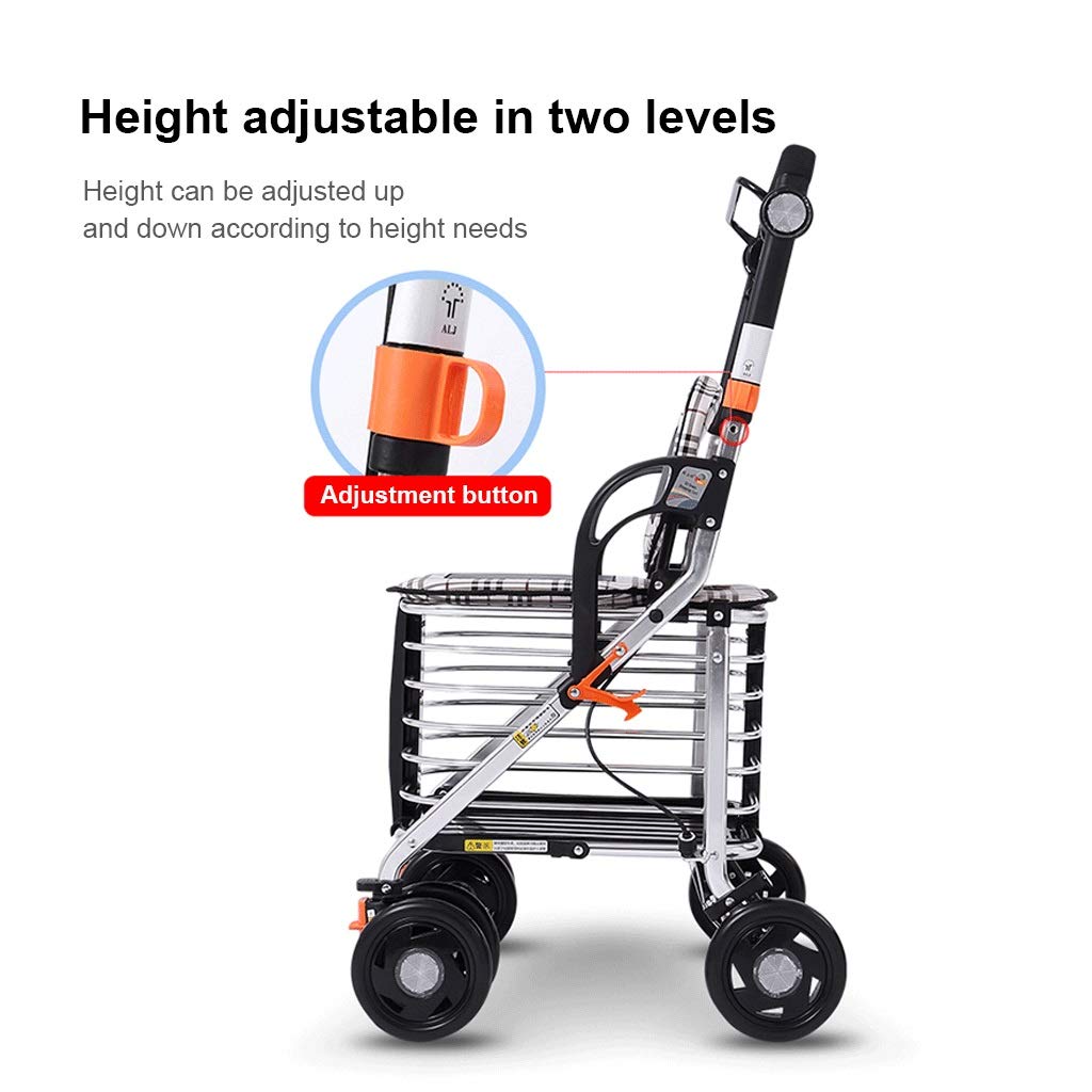 Rollator Walker 4 Wheels Walking, Folding Mobility Walking Aid, Height Adjustable Seat and Underside Shopping Basket Elderly Walker Elderly Walker,Bearing 100kg/220lbs