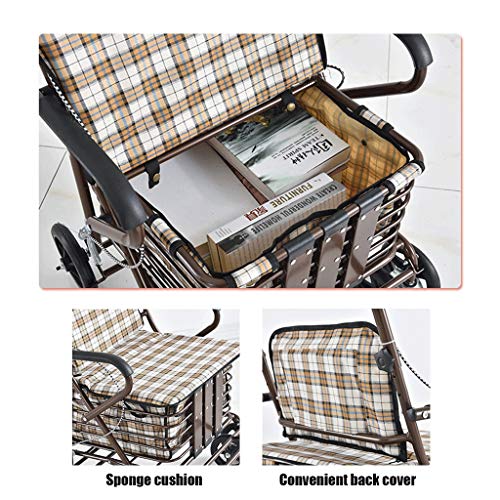 Rollator Walker 4 Wheel Rolling Walker Shopping Trolley Elderly Scooter, with Seat Design, Rolling Walker with Brakes for The Elderly,Bearing 150kg/330lbs