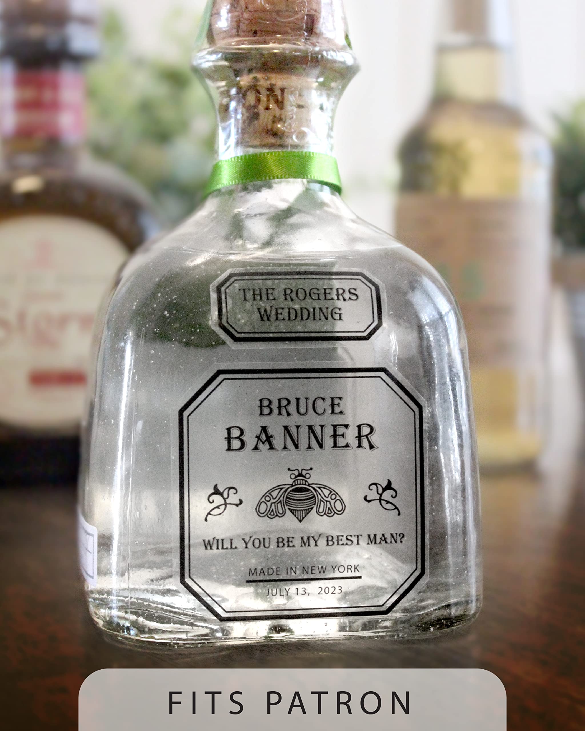 Personalized Label to fit Patron Tequila Bottles (No Proof)