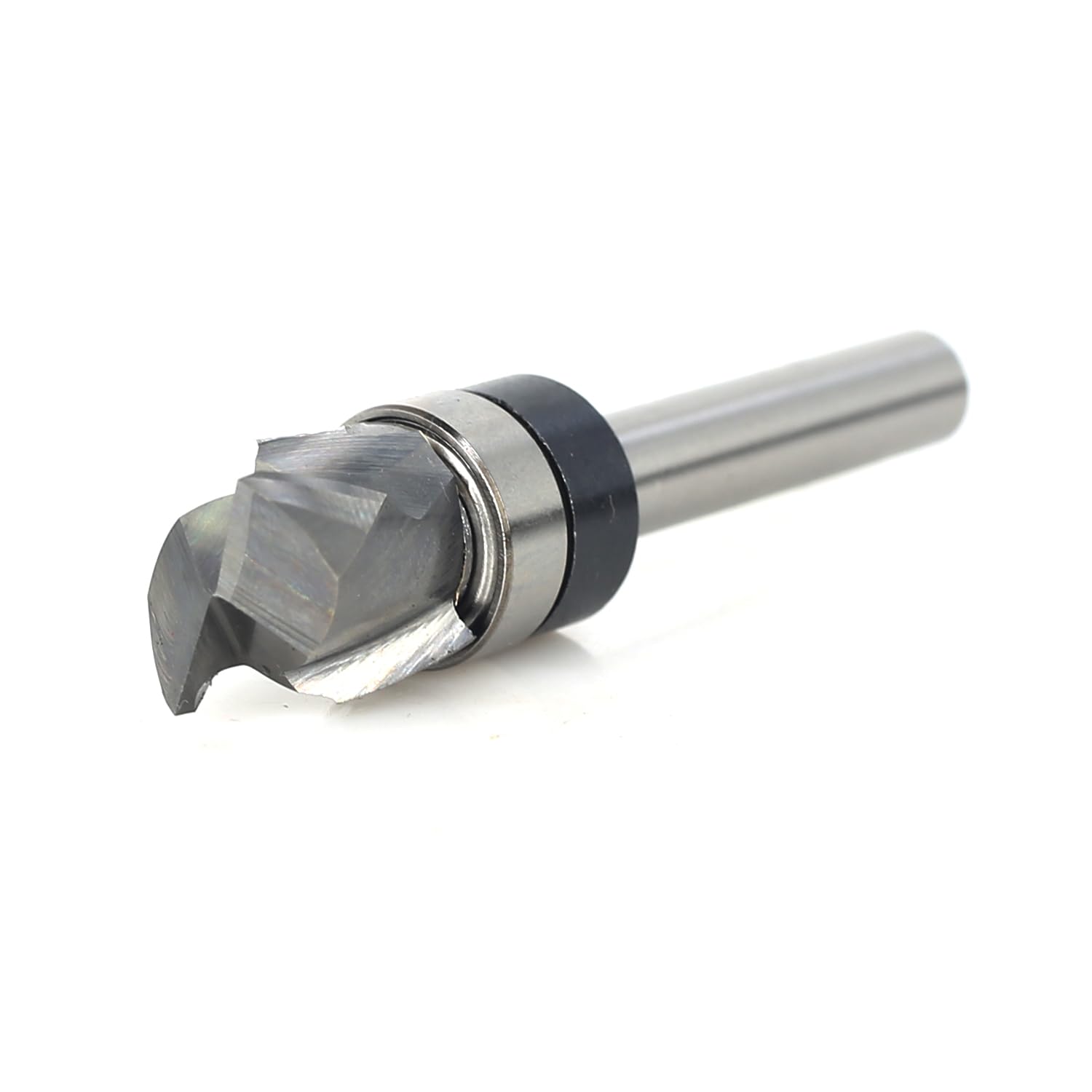 SICWOOD Solid Carbide Compression Flush Trim Router Bit 1/4 Shank, 2+2 Flute, 1/2" Diameter, 1/2" Cutting Length, Pattern and Mortising Trim Router Bit, Template Top Bearing Router Bit