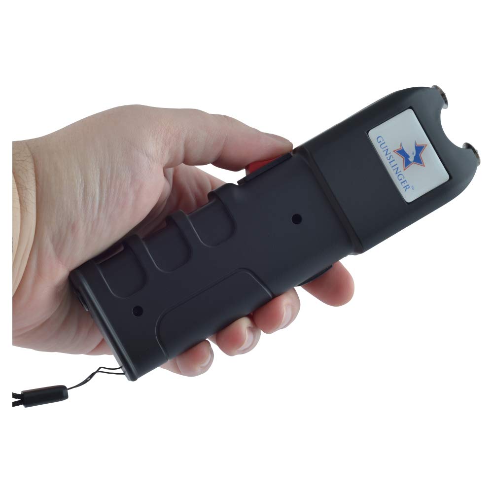 Gunslinger High Voltage-15 Billion Heavy Duty Stun Gun with LED Flashlight-Black