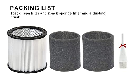 Replacement 90304 90350 90333 Cartridge Filter Compatible with Shop-Vac 5 Gallon Up Wet/Dry Vacuum Cleaners