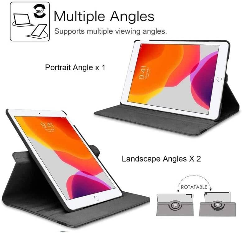 Rotating Case for iPad 9th Generation (2021) iPad 8th Generation (2020) iPad 7th Gen (2019) - 360 Degree Rotating Protective iPad Covers 10.2 Inch with Auto Sleep/Wake Function(Black)