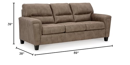 Signature Design by Ashley Navi Sofa, 89" W x 38" D x 39" H, Dark Brown