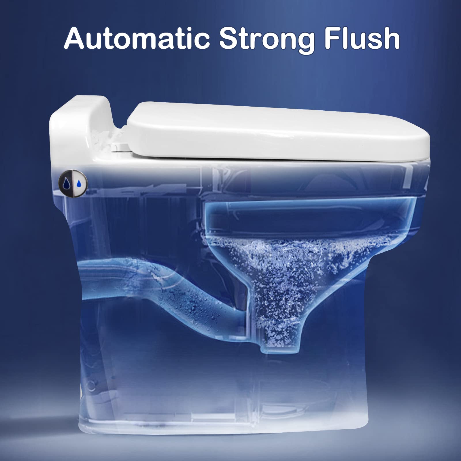 Sanimove 600W Macerating One Piece Toilet,4/5HP Remote Control Macerator Toilet with Pump Built Into the Base,Connect the sink AC110V 0.75/1 GPF with High Efficiency Flush for Small Space,Glossy White