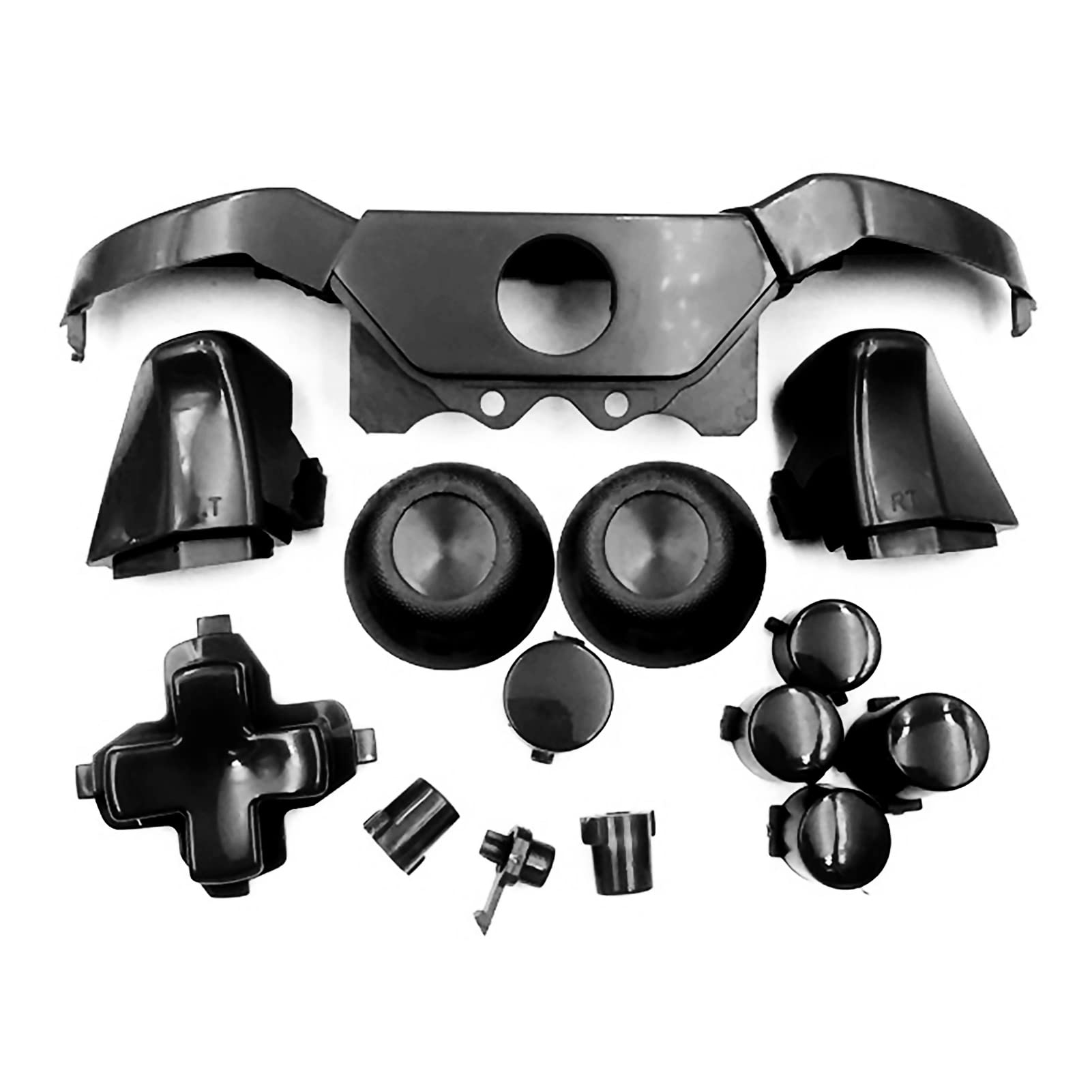 New for Xboxone Elite Controller Full Extra Buttons Black Replacement, Compatible with for Xbox One Elite Wireless Controllers Series 1 & 2, Thumbsticks ABXY D-Pad LB RB LT RT Button 15 PCS Set