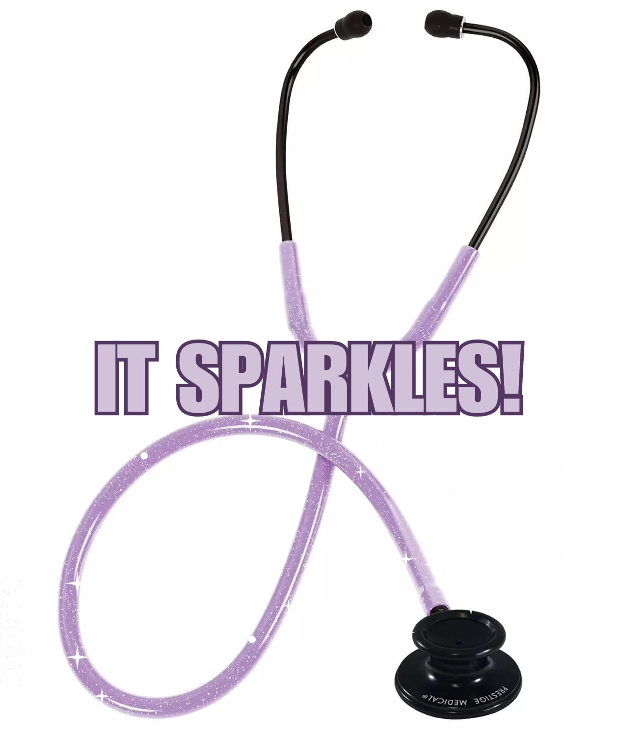 Prestige Medical Clinical Lite™ Stethoscope, Stealth Lilac Sparkles: A Valencia Med Exclusive