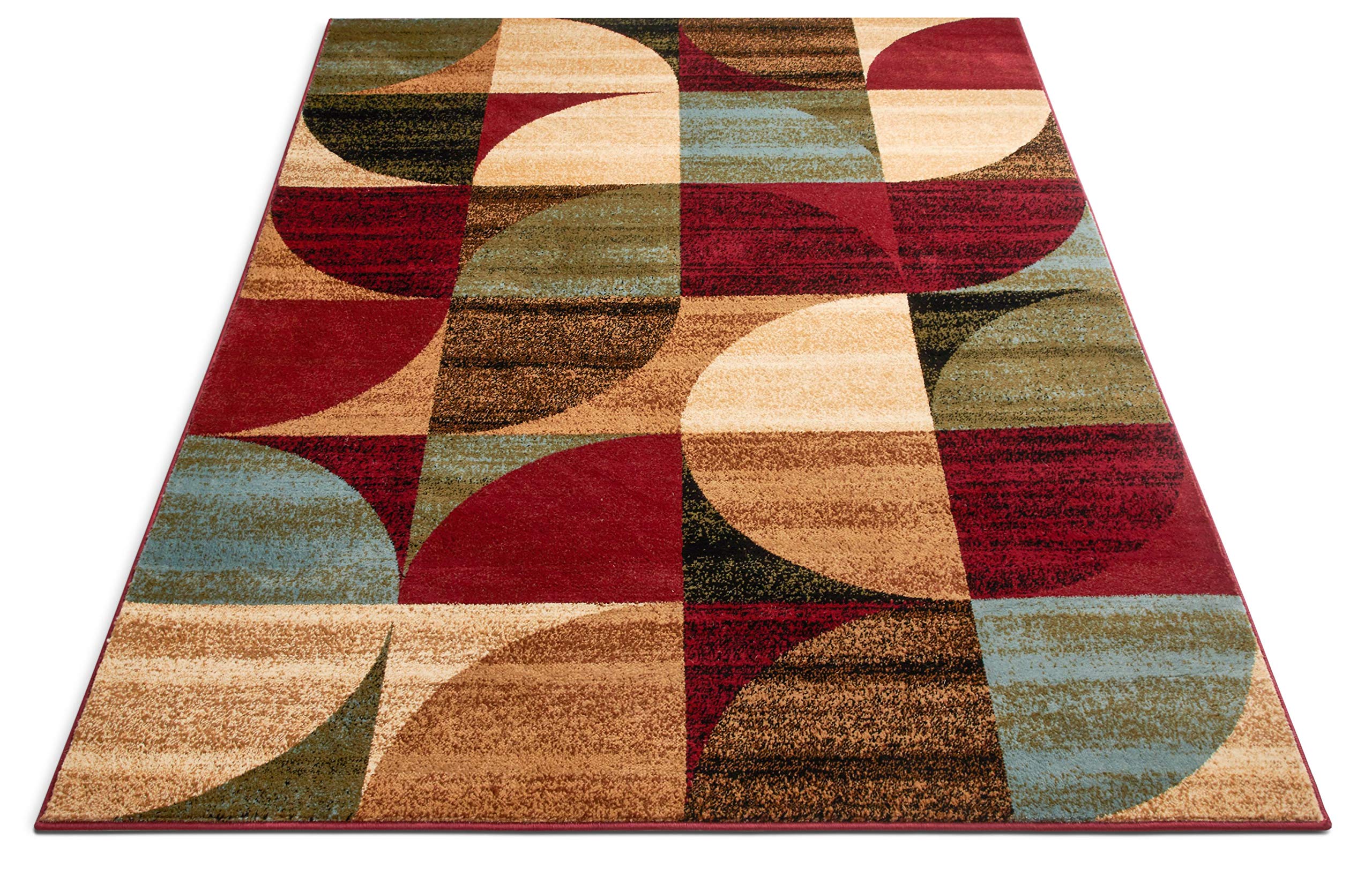 Well Woven Barclay Collection Bowery Art Deco Ivory 4x5 Area Rug - for Entryways, Small Bedrooms, Living Rooms