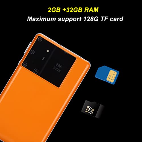 PUSOKEI 7Inch Tablet,Dual Camera,1280x800 HD Display,2GB RAM 32GB ROM,2.4G 5G Dual Band,Support 128GB,WiFi,Computer Tablets for Kids(Orange)
