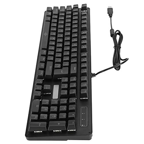 PUSOKEI Wired Gaming Keyboard, 104 Keys Mechanical Illuminated USB Keypad, for Laptop Desktop PC Computer, Plug and Play(Black)