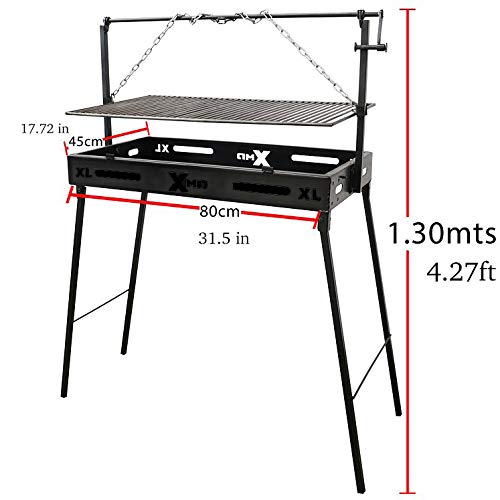 Portable Charcoal Grill, XL Version, Steel Rods Style