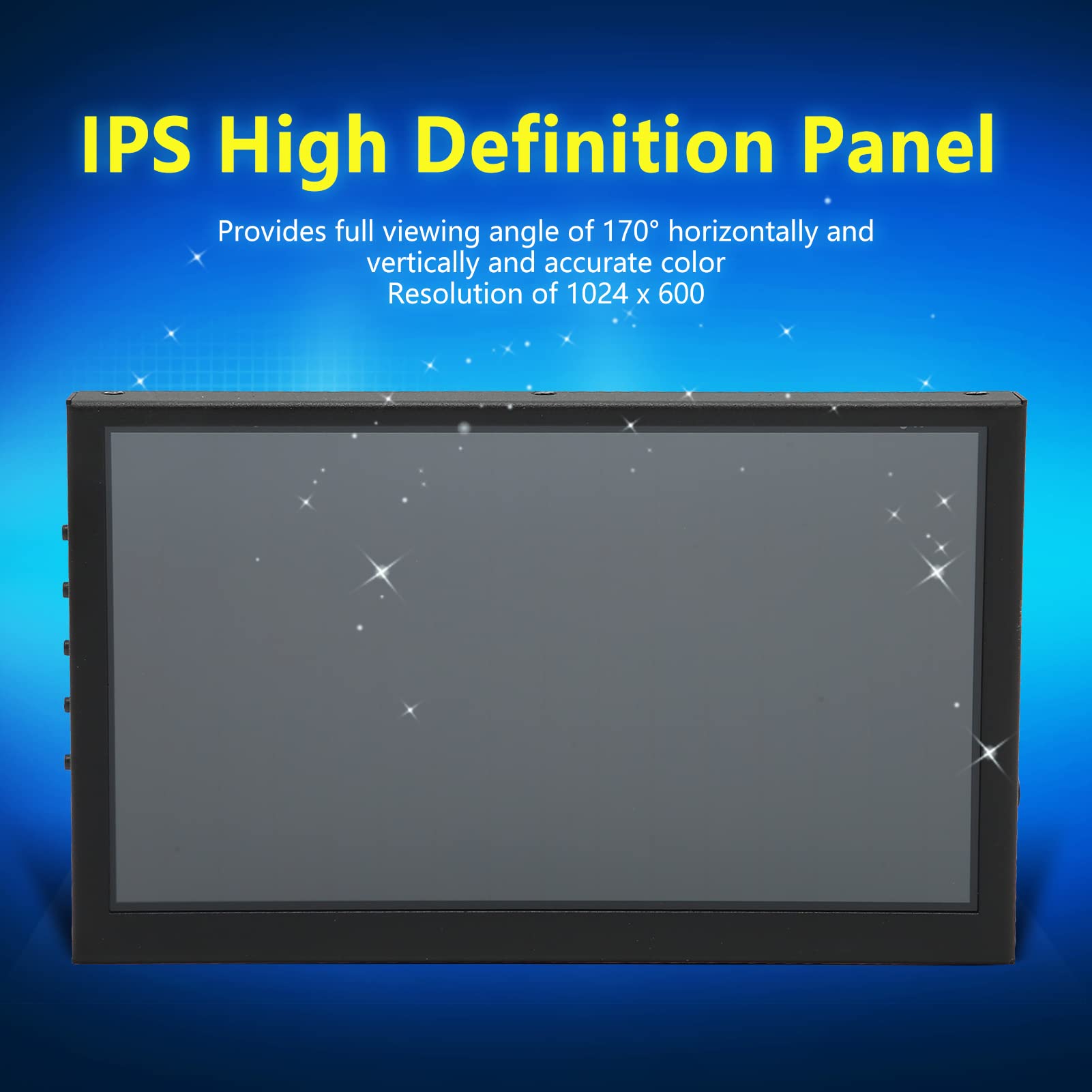 RTLR Mini Computer Second Screen, Universal Plug and Play Portable 7 Inch Monitor Dual Speakers IPS Touchscreen for Laptop