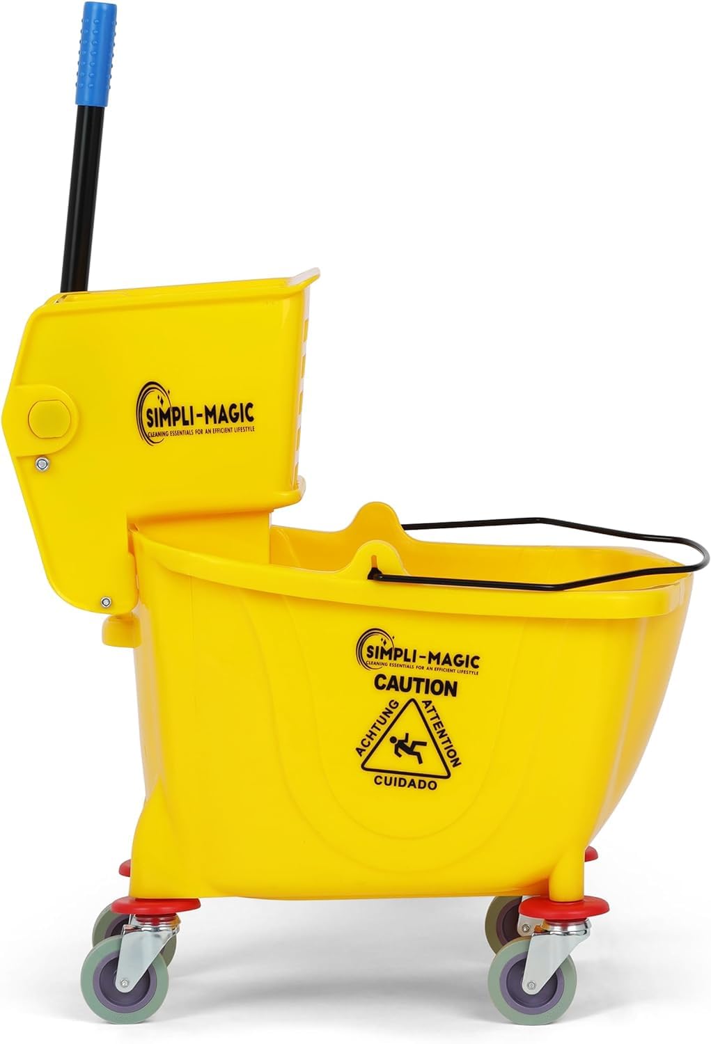 Simpli-Magic Commercial Mop Bucket with Side Press Wringer, 36 Quart, Yellow