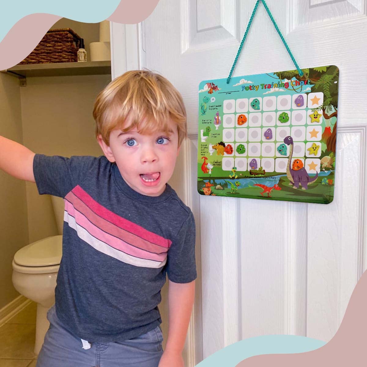 Putska Bundle Dino & Unicorn Potty Training Chart for Toddler, Sticker Chart for Kids Potty Training, A Reward Chart for Kids, Reward Sticker Chart Kids Toilet Training, Potty Chart for Boys & Girls,