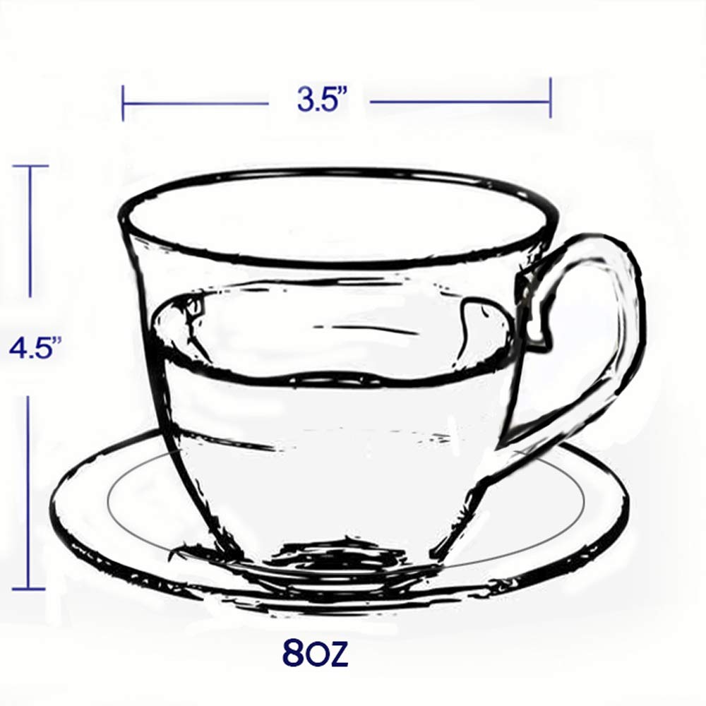 Lorren Home Trends Sapphire-4 Cups and Saucers, One Size, Blue