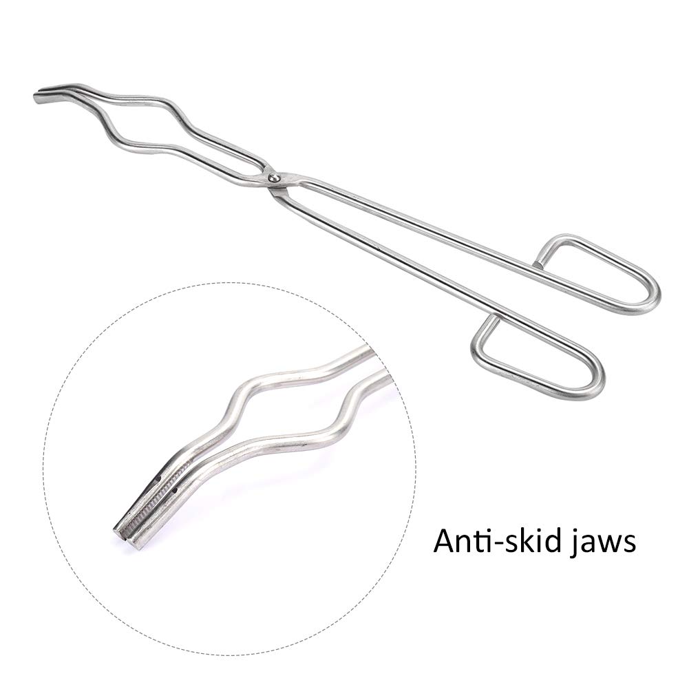 STAINLESS STEEL CRUCIBLE TONGS 40CM LABORATORY SUPPLIES BEAKER HOLDING CLAMP HEAVY DUTY ERGONOMIC DESIGN