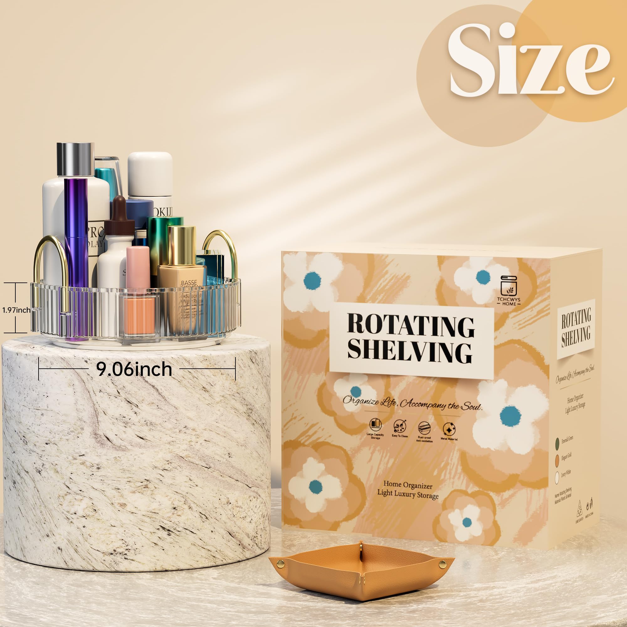 TCHCWYS 360° Rotating Makeup Organizer for Vanity, Large Capacity Skincare Organizer, Perfume Organizer, Bathroom Countertop Organizer