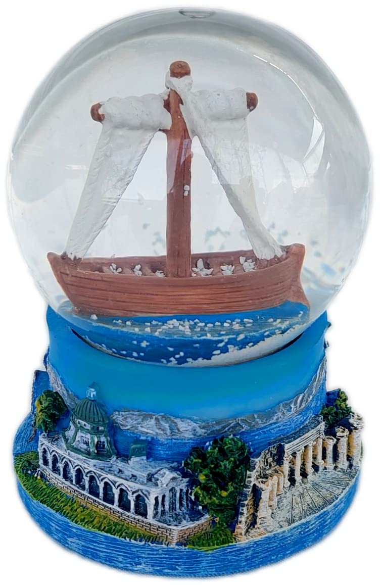 New Souvenir Snowdome Israel Sea of Galilee Jesus Snowglobe Holyland Kinneret