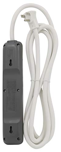 Prime Wire & Cable PB801115 6-Outlet Power Strip with 14-3 SJT 8-Feet Cord,White