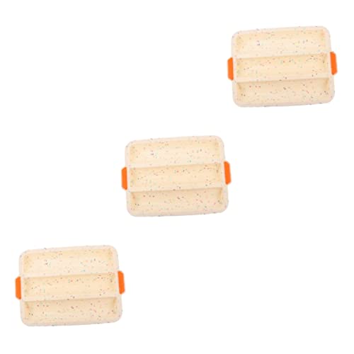 SOLUSTRE 3pcs Bread Mold Silicone Baking Mold Panetones Italianos French Bread Loaf Baking Bakery Tray Perforated Pan Kitchen Baking Gadgets Baking Bread Mold Silicone Bread Baking Mold