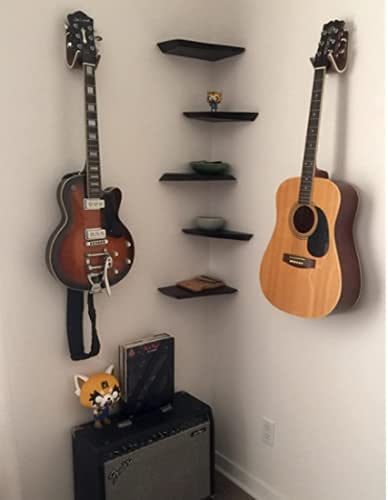 Guitar Wall Mount: Modern Guitar Hanger for Wall Storage & Display. Heavy Duty Ply Wood Guitar Hook for Secure Wall Mounting. For Ukuleles, Acoustic, Bass & Classical Guitars.