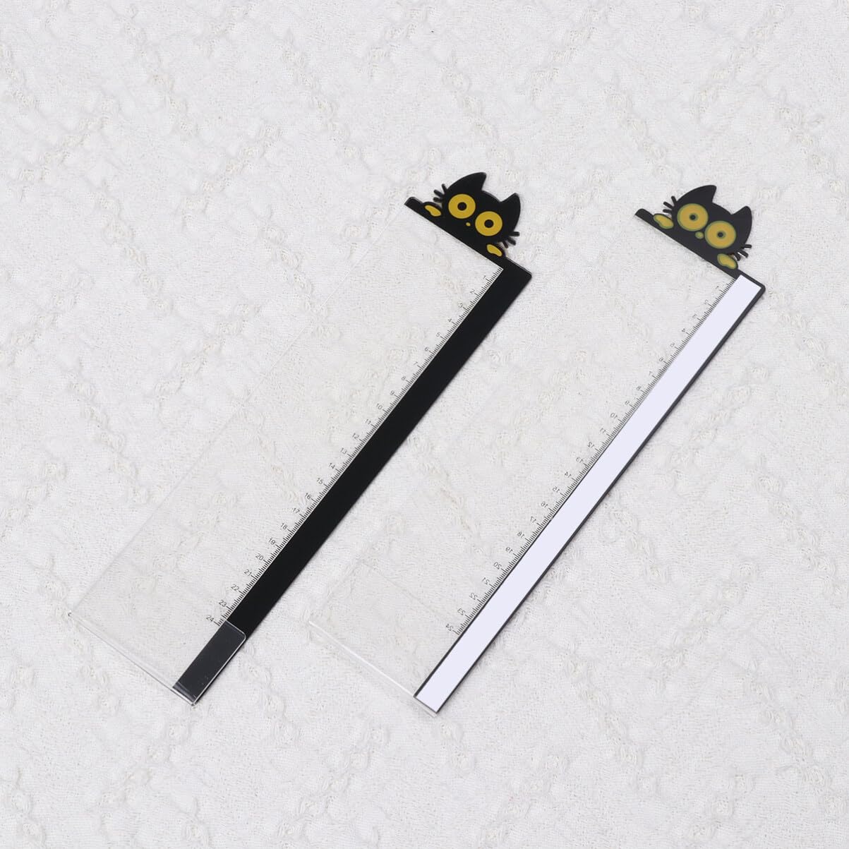 NUOBESTY Computer Monitor Side Panel 2Pcs Computer Monitor Side Panel Acrylic Cat Memo Pads Sticky Message Board with Ruler Measurement for Laptop Computer PC Computer Screen Note Holder