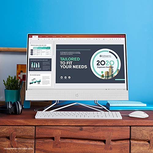 HP 24-inch All-in-One Touchscreen Desktop Computer, AMD Athlon Gold 3150U Processor, 8 GB RAM, 512 GB SSD, Windows 10 Home (24-df0040, White), Snow White