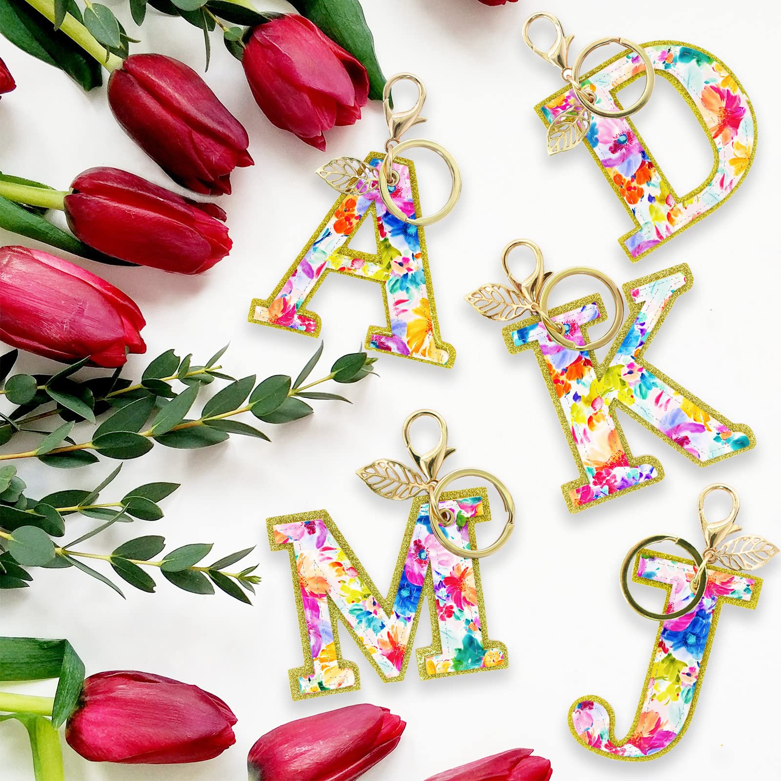 Melissazuly Trendy Alphabet Initial Keychain for Women, Stylish Letter Keychain Handbag Charm