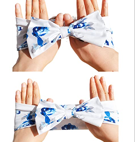Newborn Swaddle Blanket, Baby Receiving Blanket Wrap with Headband for 0-3 Month Baby Girl and Boy(Blue), One size