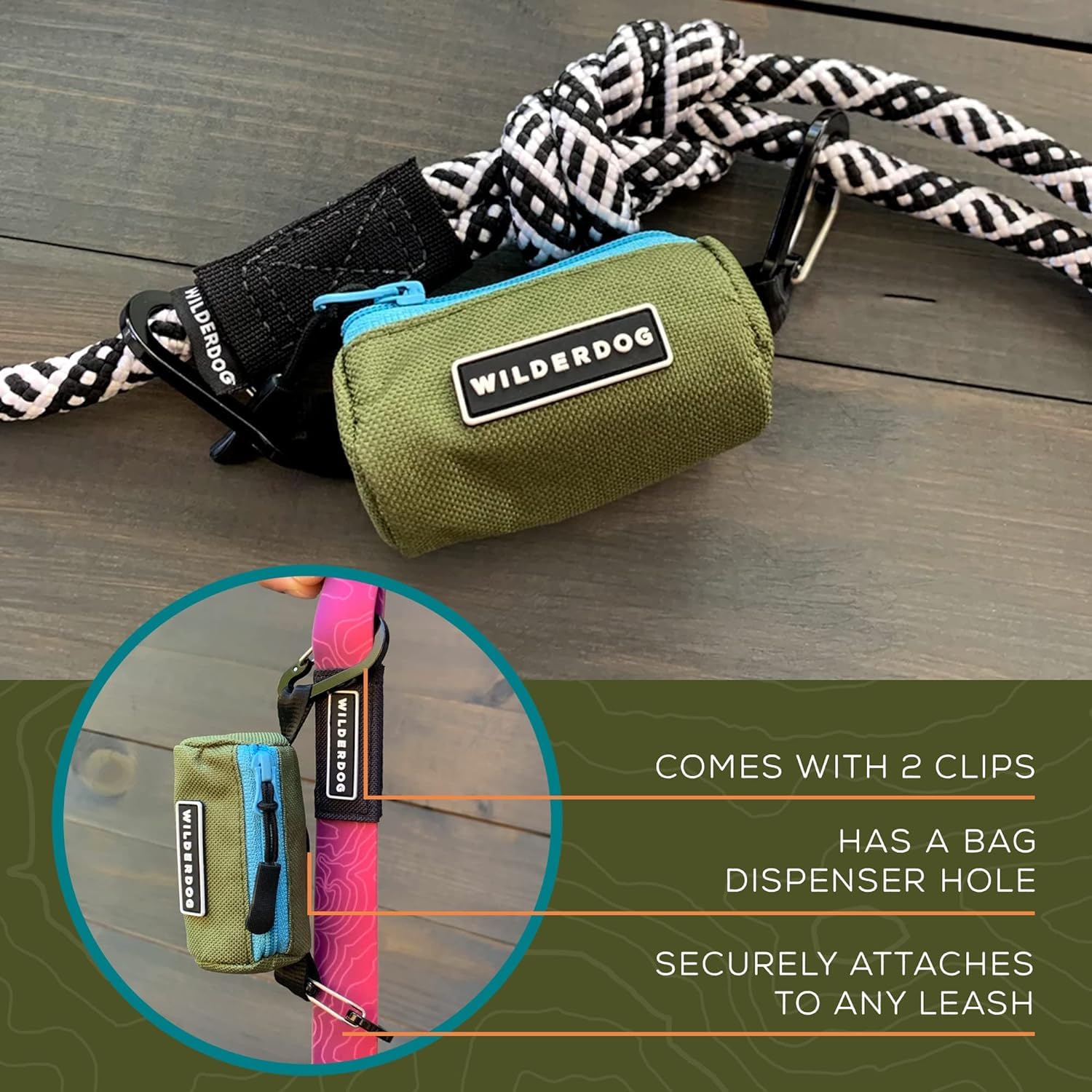 Wilderdog Dog Poop Bag Holder - Seafoam