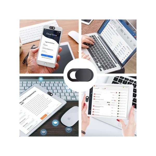 PARENCE. - Set of 3 Sliding Camera Caps/Privacy Filter – Universal/Laptops/Tablets/Smartphones – Black Cover