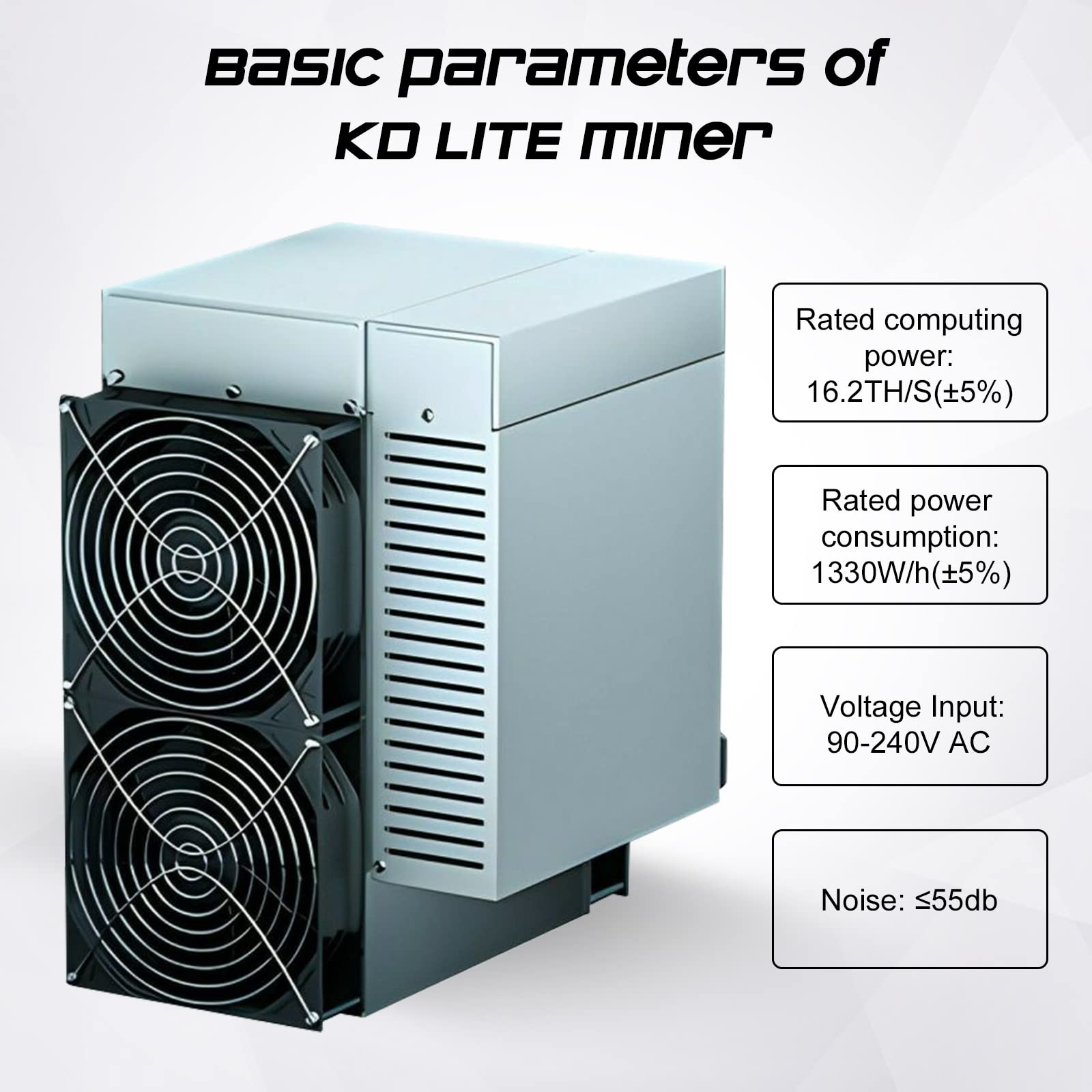 QUEP New Goldshell KD LITE Miner 16.2TH/S 1330W/h KDA Miner Network Mining Machine Low Noise Miner Noise Quiet Mining