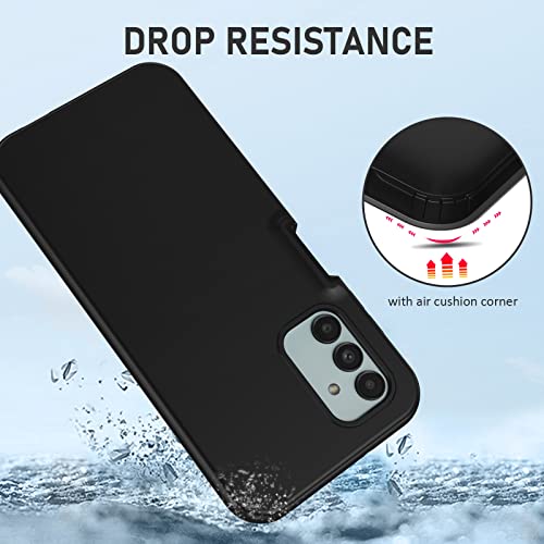 PUJUE for Samsung Galaxy A13 5G Case: Silicone Slim Full Rugged Protective Matte Cell Phone Case - Durable Drop Shockproof TPU Cute Bumper Cover (Black)