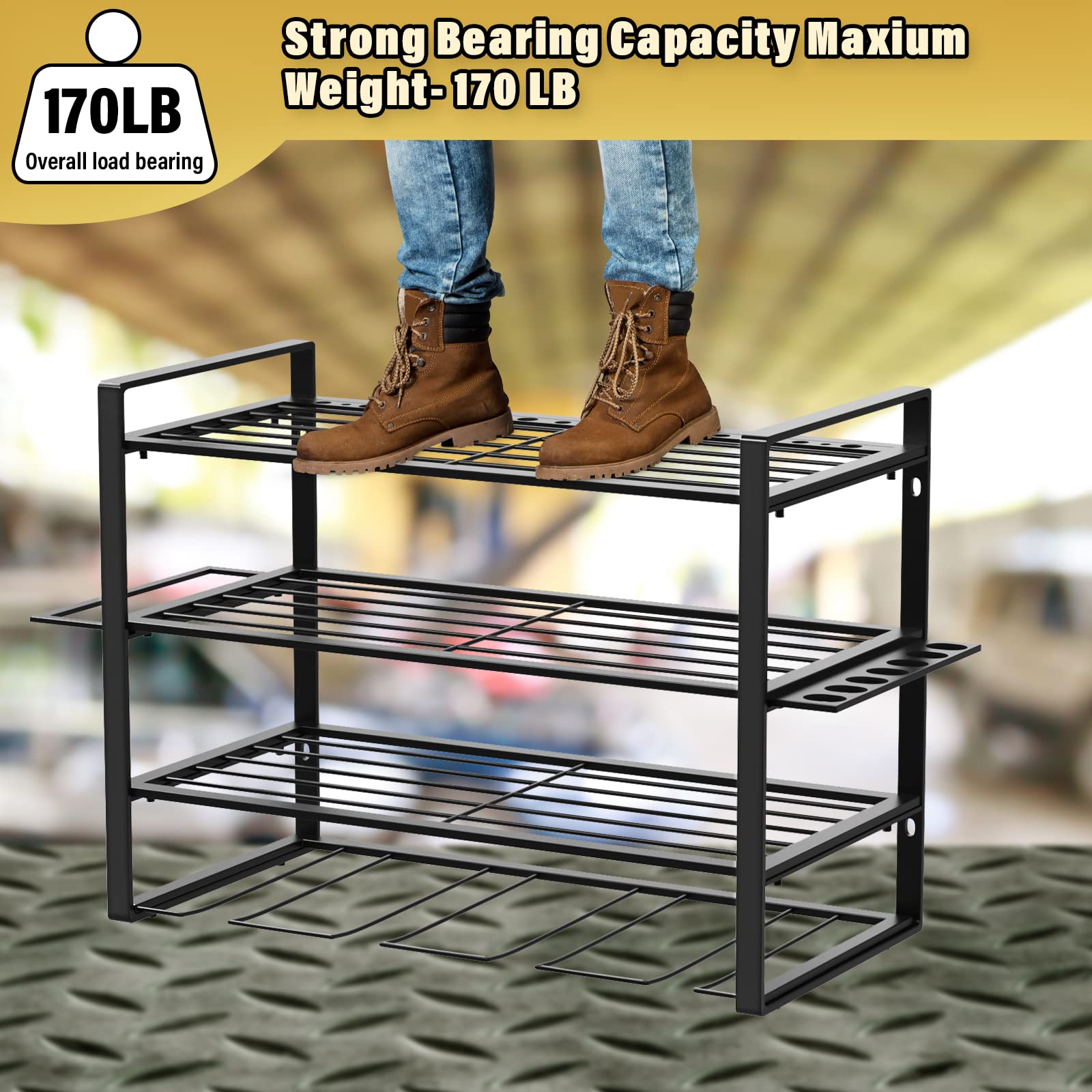 SATOCVAY Alloy Steel Storage Rack, 1 Pack, 12 Inch
