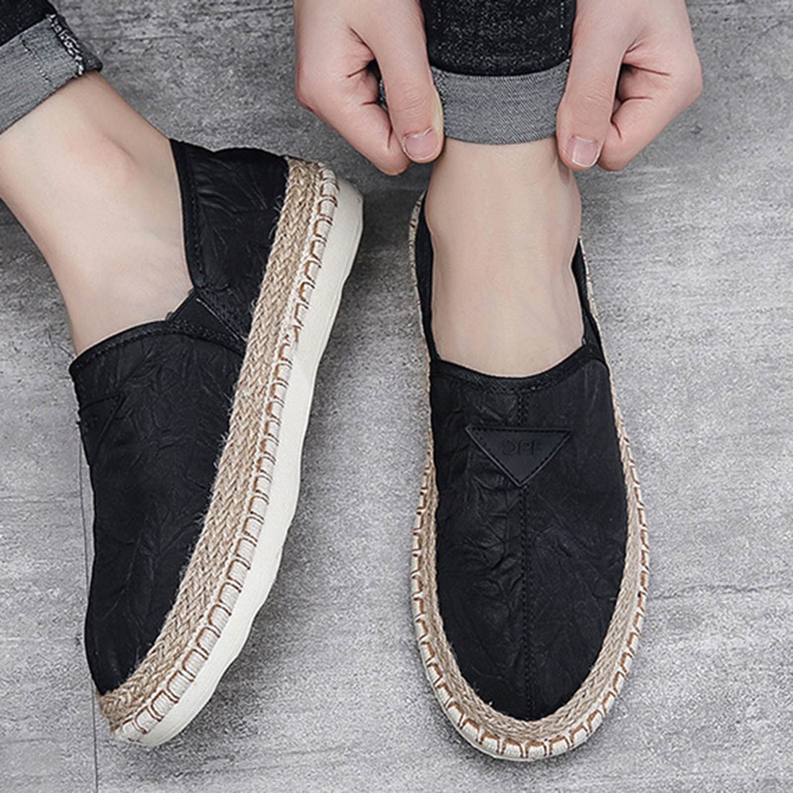 Men Low Top Breathable Casual Walking Shoes Canvas Most Popular Mens Casual Shoes Black