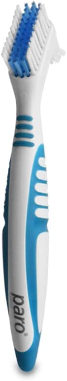 Paro Clinic Denture Brush Hard and Soft bristles Combo Perfect Grip Swiss Made. Cleans Your dentures, retainers and Night Guards! Pack of 3