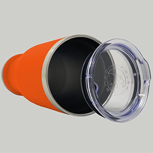 LaserGram 14oz Vacuum Insulated Pilsner Mug, Horseshoe Plain, Personalized Engraving Included (Orange)