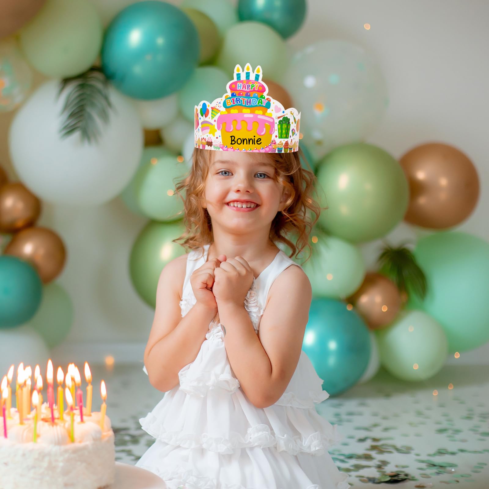 TENDFINE 36 Pack Birthday Crowns for Kids Colorful Paper Party Hats Birthday Crown Set for Teachers Students Classroom