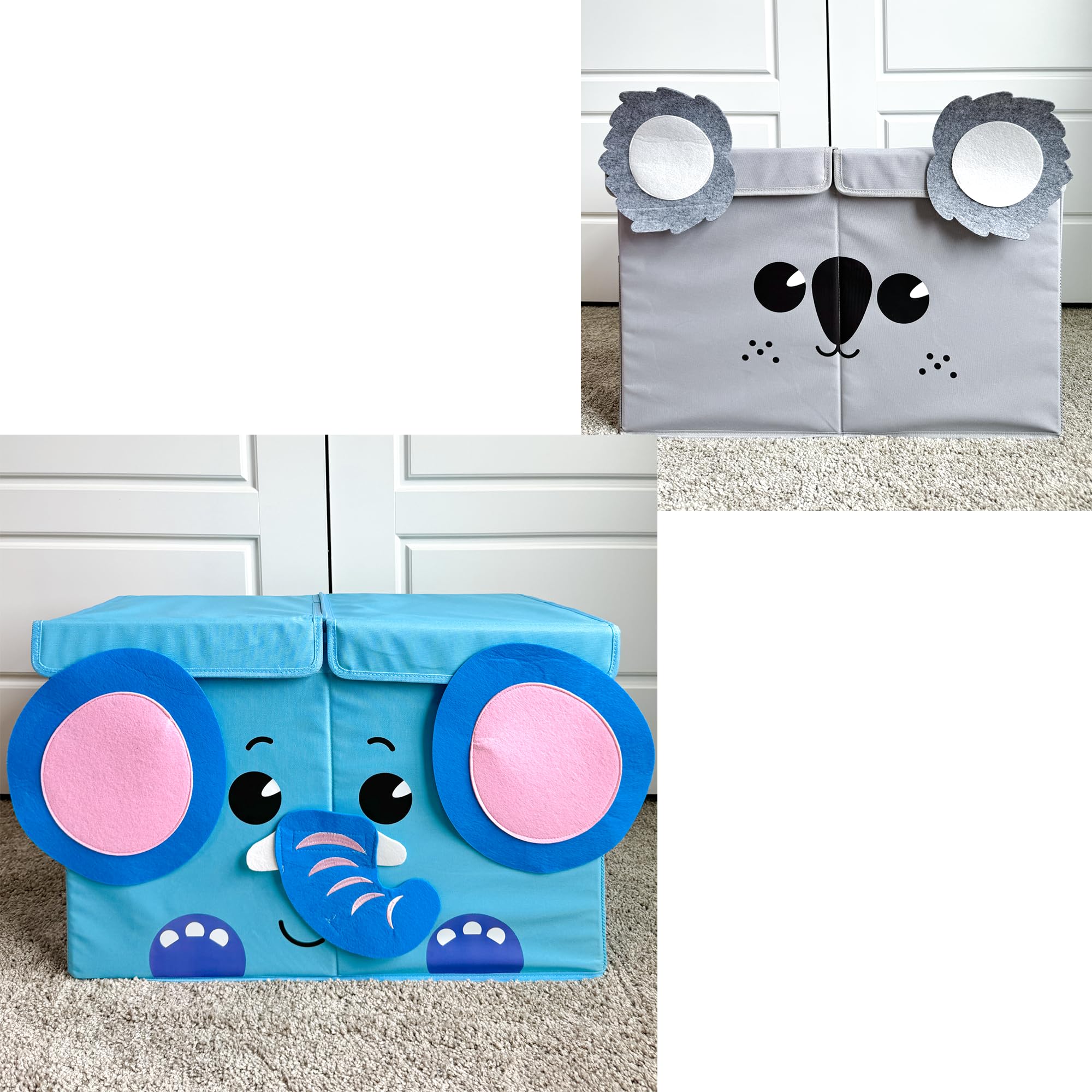 QUOKKA Toy Storage Box Elephant & Toy Storage Box Koala Playroom Organizers