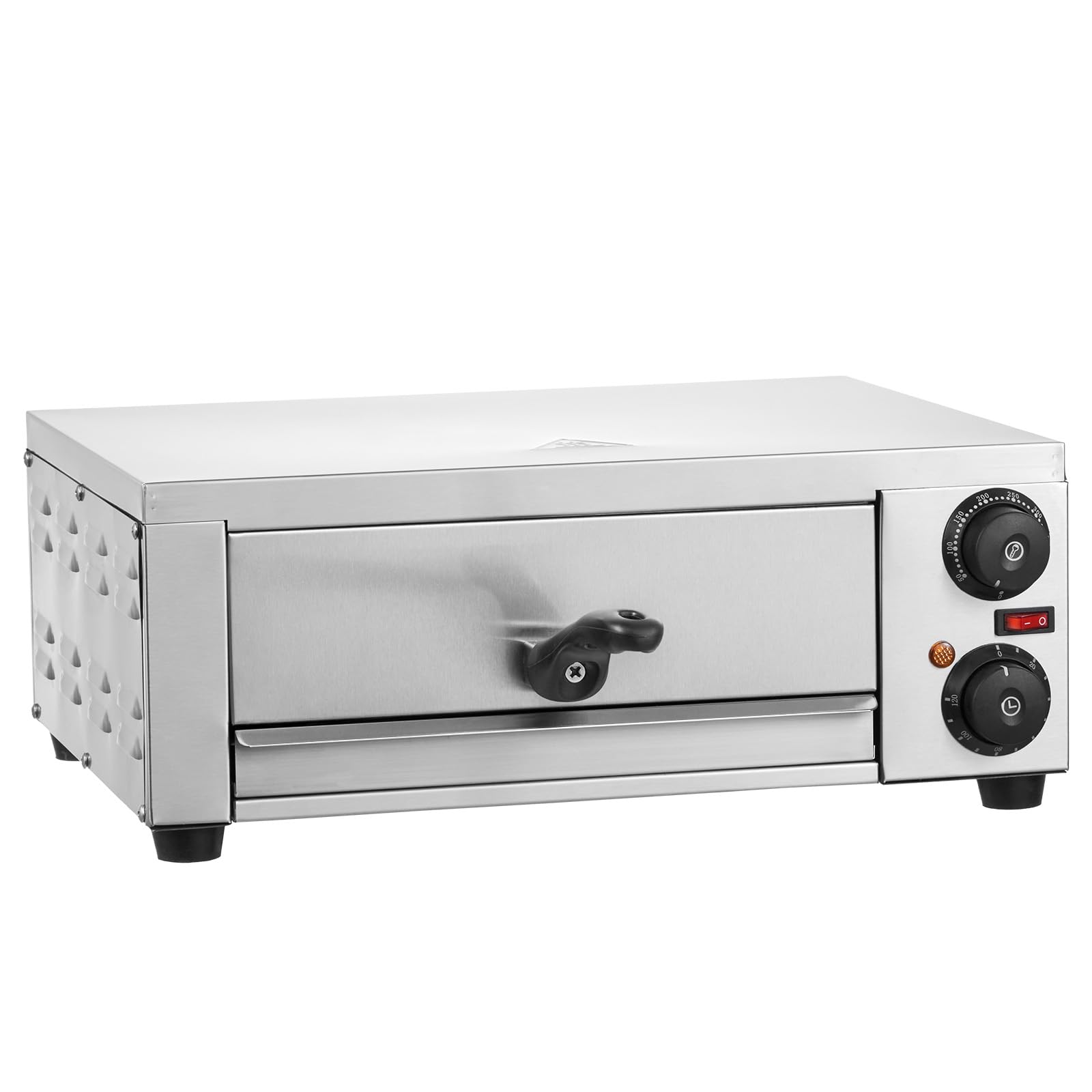 VEVOR Commercial Pizza Oven Countertop, 16" Single Deck Layer, Stainless Steel Electric Pizza Oven with Stone and Handle, Multipurpose Indoor Pizza Maker for Restaurant Home Pretzels Baked