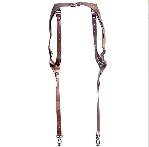 Jumyee Dual Camera Strap, Camera Harness for Photographers Adjustable Shoulder Straps Belt for 2 Cameras - Double Camera Body Strap Accessories (Brown)