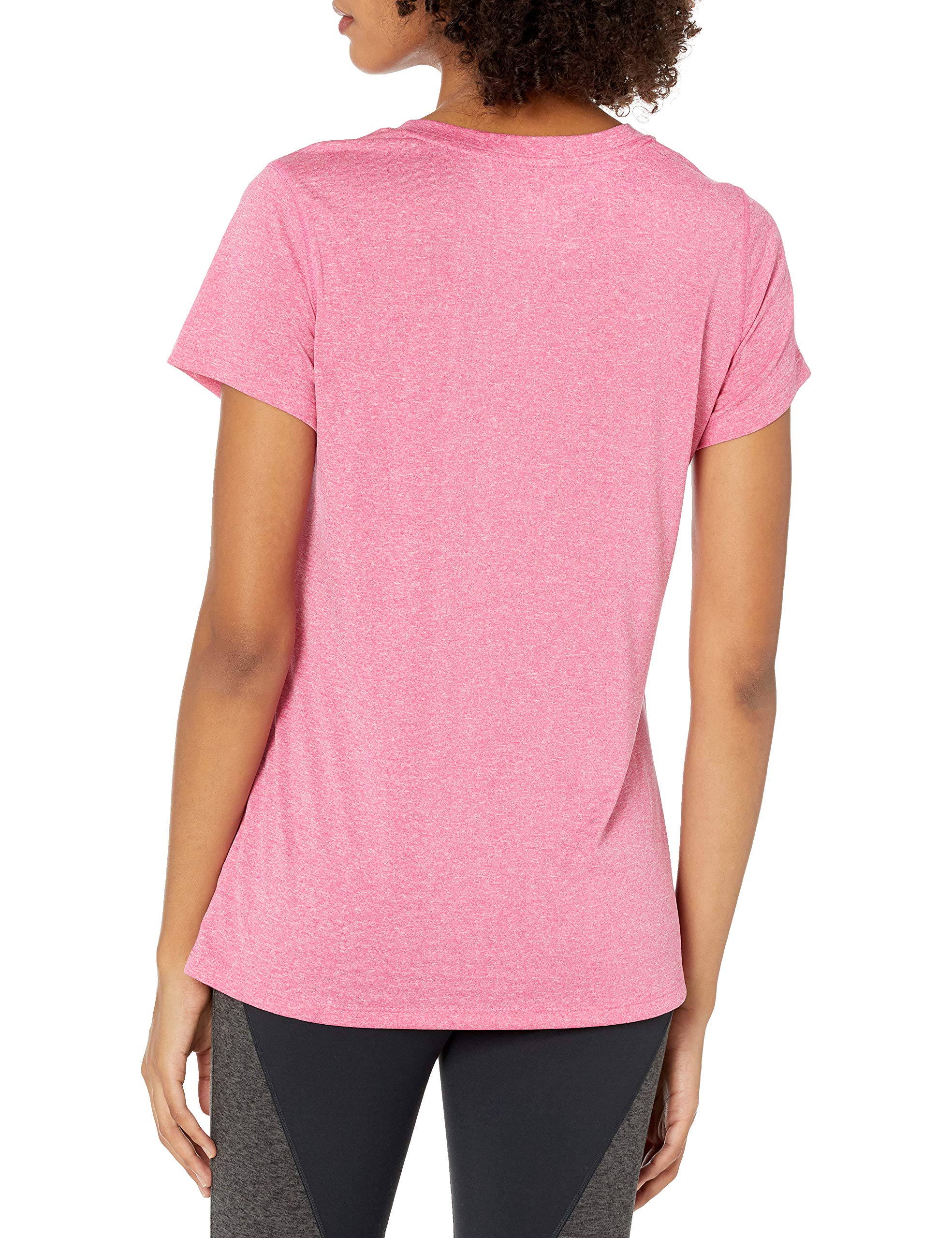 Hanes womens Sport Heathered Performance V-neck Tee Shirt, Amaranth Heather, Large US