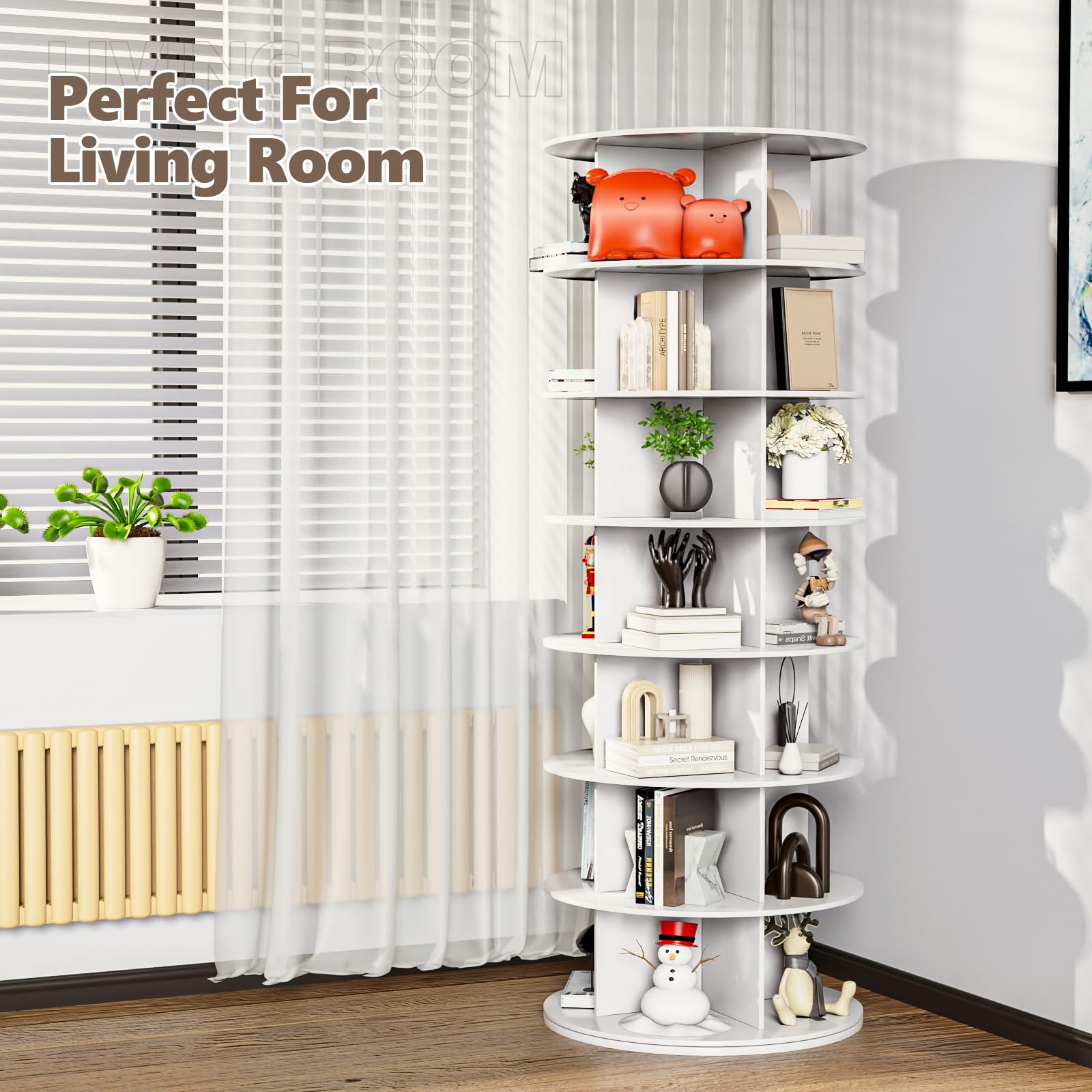 Slumber Castle Rotating Shoe Rack Tower, 7 Tier Revolving Shoe Rack, 360° Spinning Shoe Rack for Closet, Vertical Shoe Tower Organizer, Easy to Assemble Closet Organizers and Storage for Handbag,Shoe
