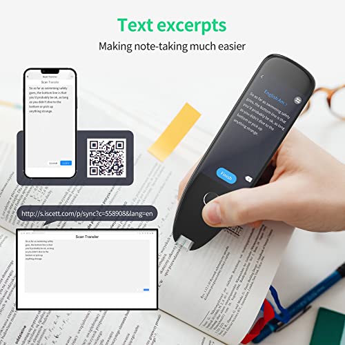 SVANTTO Pen Scanner, Text to Speech Device for Dyslexia, OCR Digital Highlighter Pen Reader, Exam Reading Pen for Students, Wireless Poliglu Language Translator Device