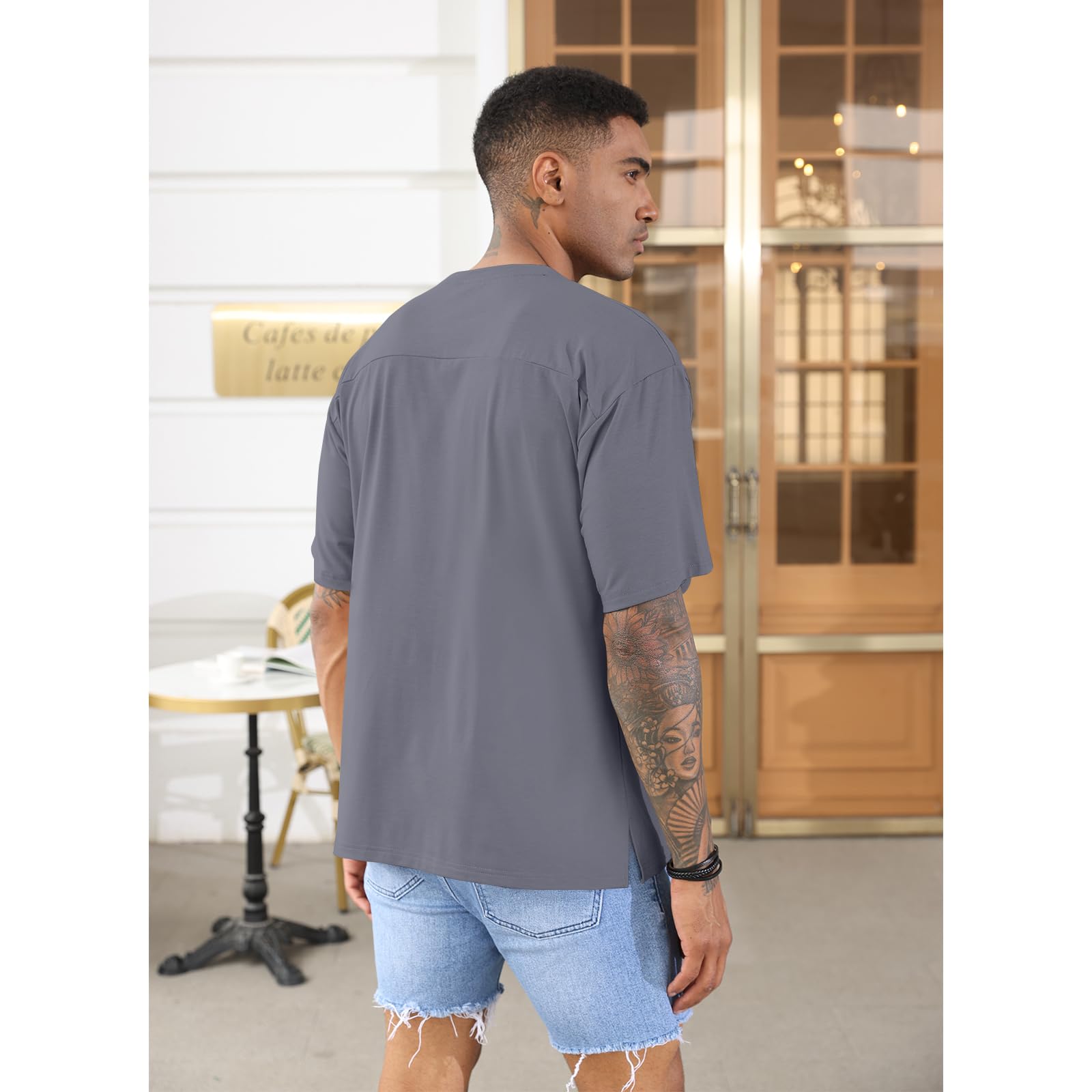 Men's Loose Fit Athletic T-Shirts Workout Quick Dry Short Shirts Outdoor Lightweight Solid Tops White