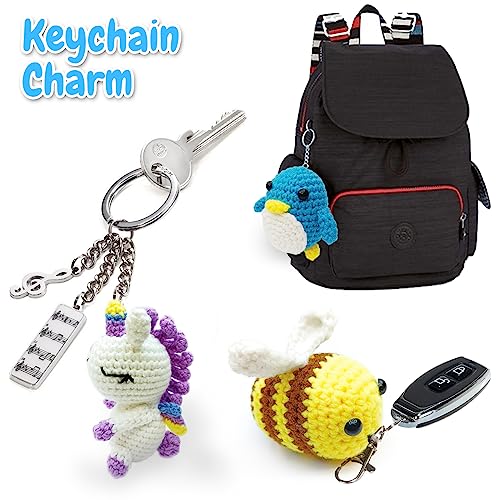 TGIQROVE Crochet Kit for Beginners, 4Pcs Animal Crochet Kit for Adults Include Videos Tutorials, Yarn, Eyes, Stuffing, Crochet Hook, Instructions, Kids Boys Girls Birthday Gifts