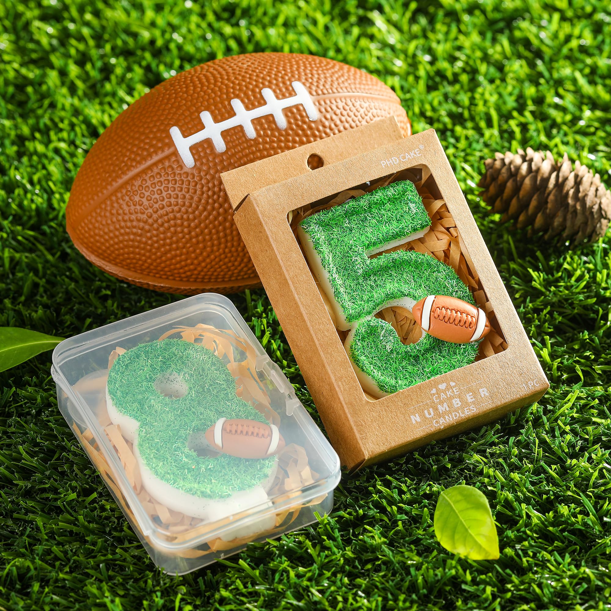 PHD CAKE 2.76 Inch Number 1 Football Birthday Candles, Football Themed Number Candles, Party Celebration